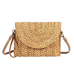 Freie Liebe Straw Purses for Women Summer Woven Crossbody Bag Beach Clutch Purse