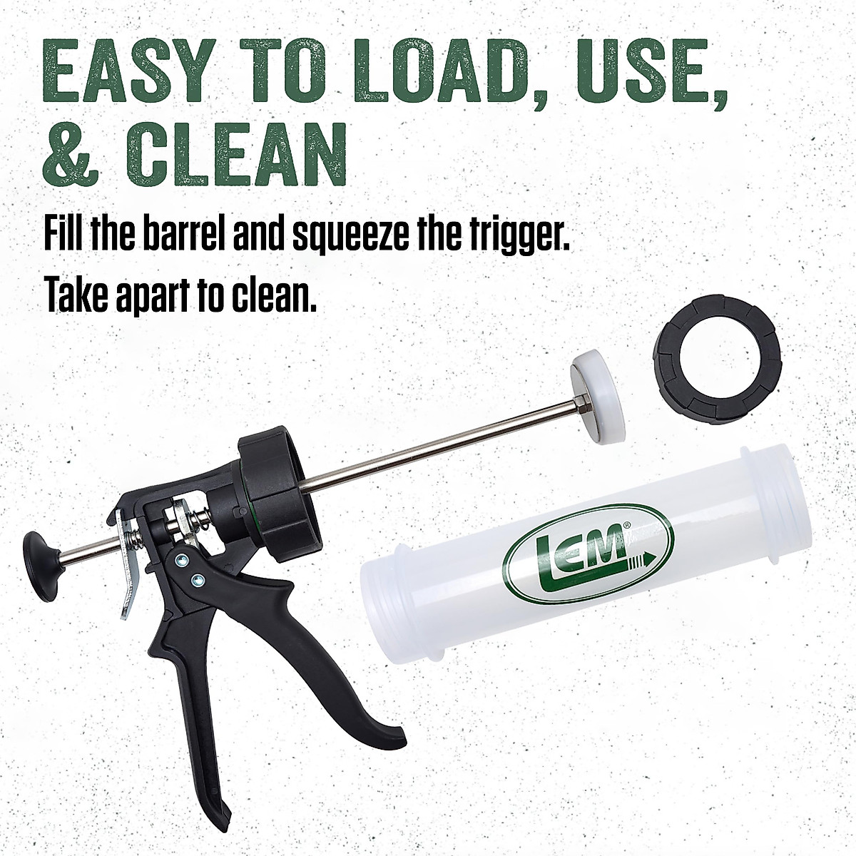 LEM Products Jerky Gun with Nozzles, Backwoods Seasonings, Plastic