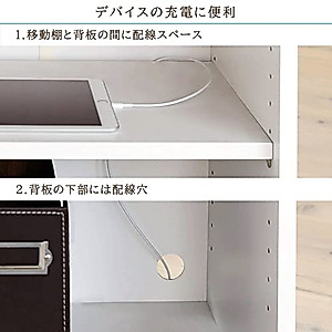 Shirai Sangyo OF2-6045P Office CO 2 Convenient Desk Side Wagon, Rack, With Casters, Under Desk Storage, Compatible with A4 File Boxes, Back Makeup, Wood, Width 17.7 inches (45 cm), Height 23.2 inches (59.2 cm), Depth 13.6 inches (34.3 cm)