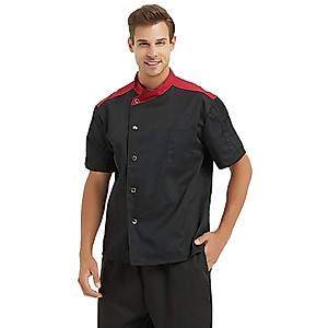 TopTie 3 Pack Men & Women Short Sleeve Chef Coat Jacket-set3-3XL