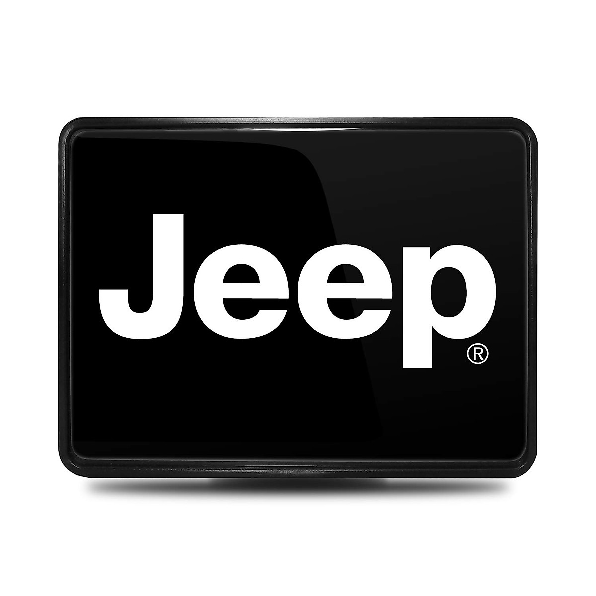 iPick Image, Compatible with - Jeep UV Graphic Black Metal Face-Plate on ABS Plastic 2 inch Tow Hitch Cover