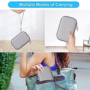 Canboc Hard Case for HP Sprocket Portable 2x3 Instant Photo Printer (Luna Pearl Case), Mesh Pocket fits Zink Photo Paper, Cable, Grey