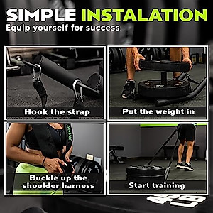 Rage Fitness R2 Weight Training Pull Sled with Harness. 90 LBS Capacity & 6.5 Feet Strap. Power Speed Sled Ideal for Endurance and Weight Training. Compatible with Bumper Plates(Black)