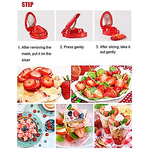 Strawberry Huller Fruit Slicer Set, Berry Stem Leaves Huller Gem Remover Removal Fruit Peeling Tool Kitchen Gadgets Corer Easy for Remove Strawberry Tomatoes and Stem Tool (2PCS)