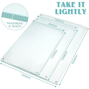 3 Sizes Tempered Glass Cutting Board Long Lasting Glass Heat Resistant Shatter Resistant and Scratch Resistant for Protecting Kitchen Counter Design Beautiful,16 x 12,14 x 10,12 x 8 Inches (Clear)