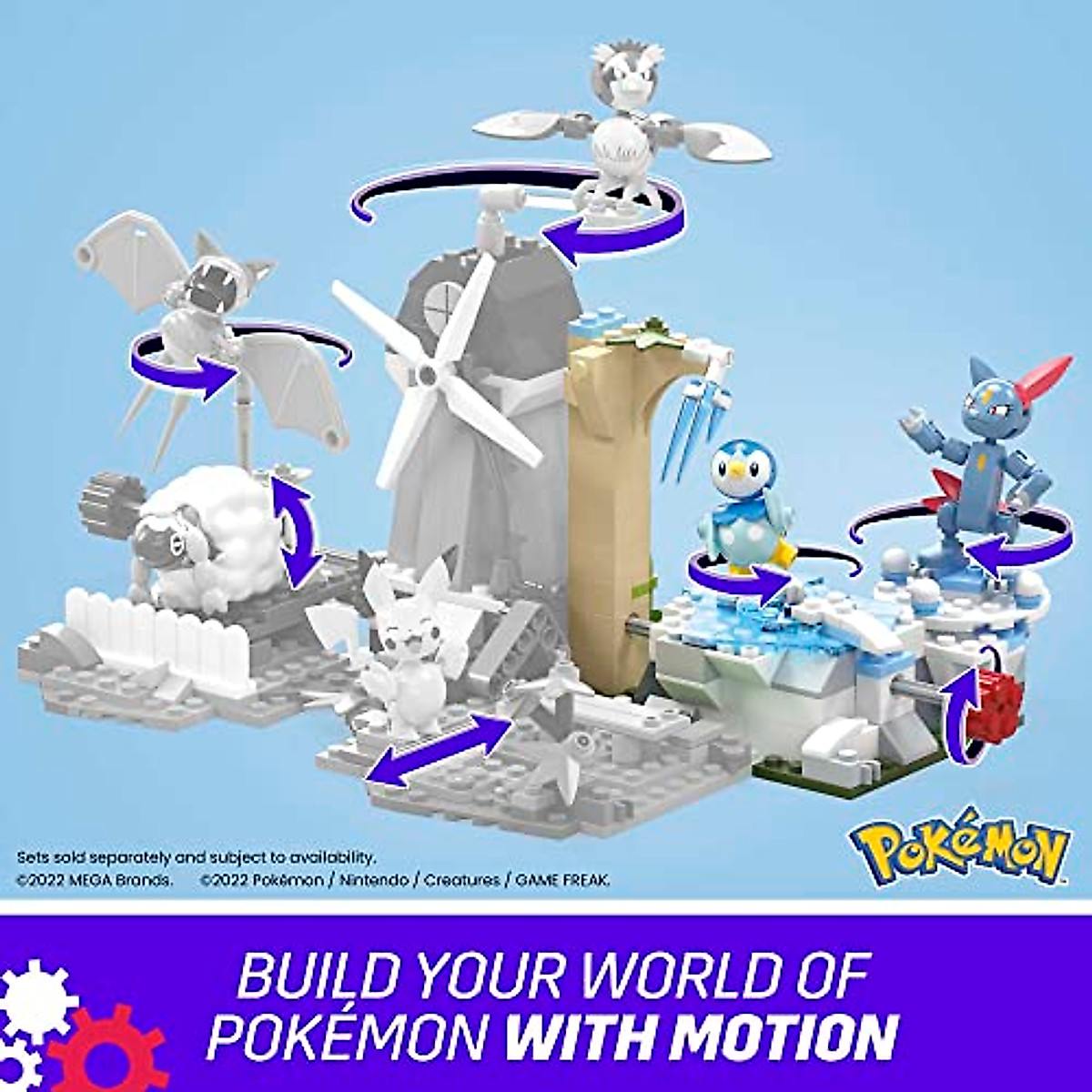 MEGA Pokémon Building Toys Set, Piplup and Sneasel’s Snow Day with 183 Pieces, 2 Poseable Characters and Motion, for Kids
