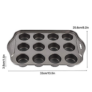 Mini Muffin Cheesecake Pan,12 Cavity with Removable Bottom Cupcake Pan Mini Round Cake Pans Nonstick Cake Mold DIY Baking Cake Mold Bakeware Kitchen Utensils