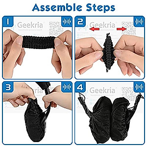 Geekria 100 Pairs Individually Wrapped Disposable Earphone Covers, Stretchable Sanitary Ear Pads Covers, Hygienic Ear Cushion Protector for Medium-Sized Earpiece Bulk Pack (Size M, Black)