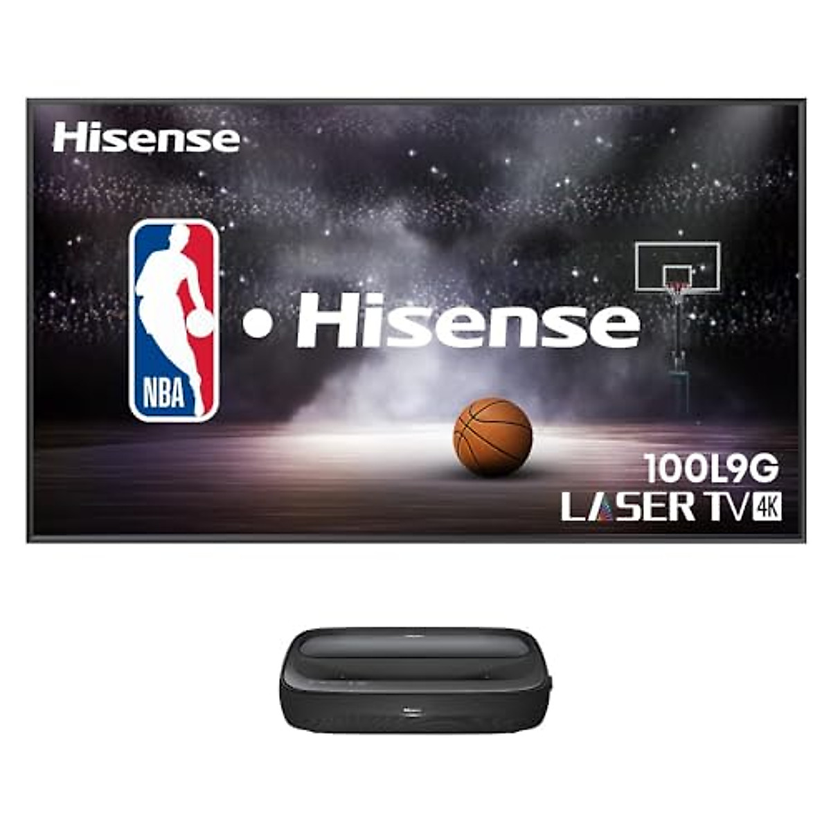 Hisense 100L9G-CINE100A 4K UHD Laser TV, Triple-Laser UST Projector with 100 inch ALR Screen (Renewed) Bundle with 2 YR CPS Enhanced Protection Pack