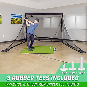 GoSports Golf Hitting Mat Artificial Turf Mat for Indoor/Outdoor Practice Includes 3 Rubber Tees - Standard, PRO, or ELITE