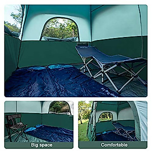 CAMPROS CP Tent-6-Person-Camping-Tents, Waterproof Windproof Family Tent with Top Rainfly, 4 Large Mesh Windows, Double Layer, Easy Set Up, Portable with Carry Bag - Dark Green