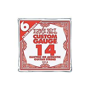 Ernie Ball Nickel Plain Single Guitar String .014 6-Pack