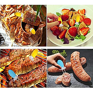 AUGSUN 20Pcs/10 Pairs Stainless Steel Corn Cob Holders BBQ Forks Skewers Corn on The Cob with 1 Oil Brush for Home Cooking Parties Camping