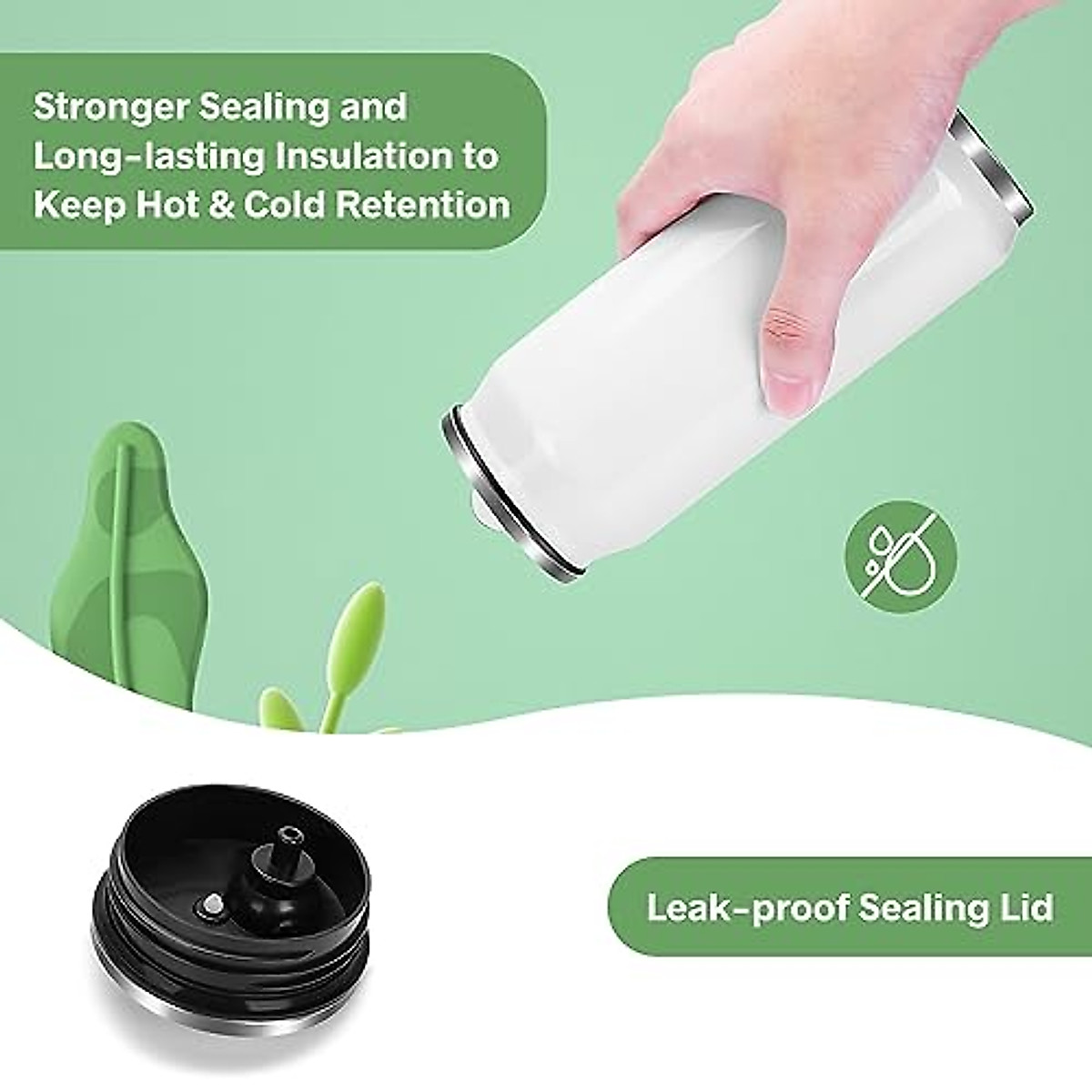 MultiOutools 4 Pack Sublimation Tumblers Blanks Cans, 16oz Stainless Steel Tumbler with Plastic Straw, Double Wall Insulated Beer Cans Cups for Tumbler Heat Press Machine Sublimation Printing