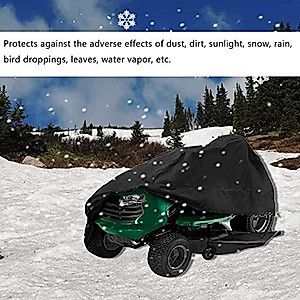 J&C 66x23x45.6inches Outdoors Riding Lawn Mower Cover Black Waterproof Dustproof Patio Tractor Cover Mower Protection for Ride-On Garden Tractor (S)