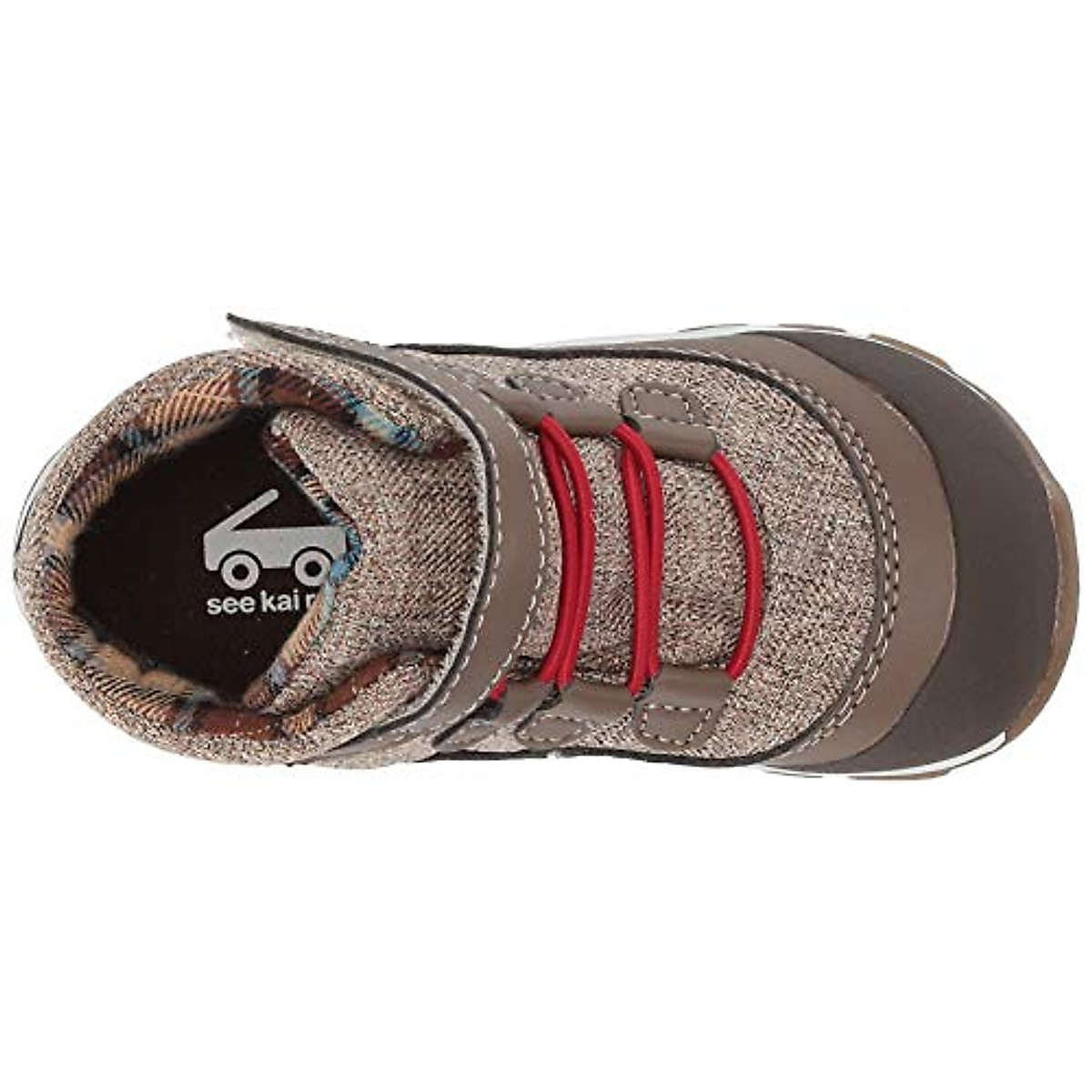 See Kai Run Boys' Sam II Waterproof Hiking Boot, Brown/Red, 6 M US Toddler