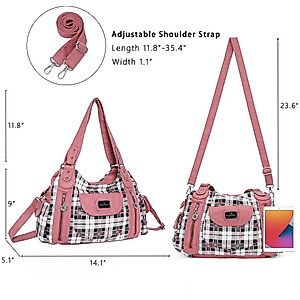 Angel Kiss Purses for Women, Large Shoulder Bag Hobo Tote Purse Mutipocket Faux Leather Satchel Hobo Purse