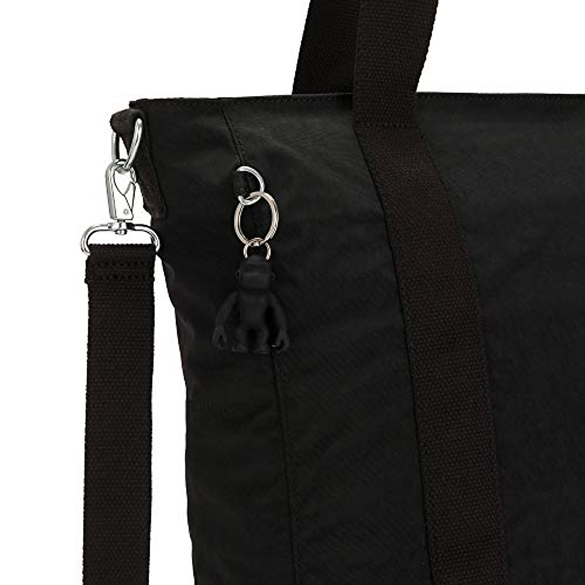 Kipling Women's Asseni Tote, Lightweight Everyday Purse, Nylon Shoulder Bag, Black Noir