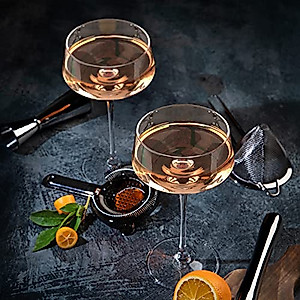 Chouggo Martini Glasses Set of 6, 8Oz Coupe Cocktail Glasses, Hand Blown Premium Crystal Cocktail Glass for Bar, Martini, Cosmopolitan, Manhattan