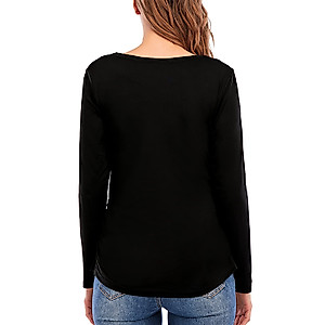 Women's Halloween Skeleton Baby Boy Maternity Shirt Skeleton Long Sleeve Pregnant Outfits Tops L