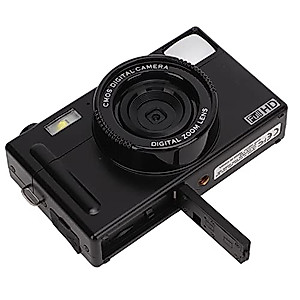 FHD 1080P 20MP Mini Digital Camera, Micro Single Camera with 3in LCD Display Monitor 16X Digital Zoom, 24MP Vlogging Camera Rechargeable Point and Shoot Camera for Kids Teens Elders(Black)