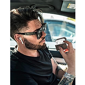 Designer Luxury Leather Elegant Fully Protective Case with Keychain and Strap for Airpods Pro 1st and 2nd Generation - Gifts for Christmas