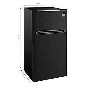 RCA RFR469 2 Door Refrigerator/Freezer, 4.6 cu ft, Black Stainless Steel, Gunmetal