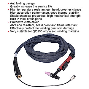 TIG Welding Torch TIG Welding Torch Flexible Head Integrated Argon Arc Welder Gun M16 QQ150 3.7meter