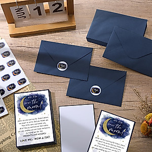 Chuangdi 50 Sets Baby Shower Thank You Cards with Envelopes and Sticker 50 Baby Shower Appreciation Cards Baby Shower Card Greeting Cards Gratitude Card Gift for Guest Baby Shower(Star)