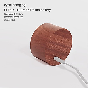 Wooden Magnetic Wall Sconce,Wireless Led Wall Mounted Reading Lights USB Rechargeable Light Stepless Dimming Night Lights Magnetic Cabinet Light,Lamps for Kid Study Bedside (Sapele)