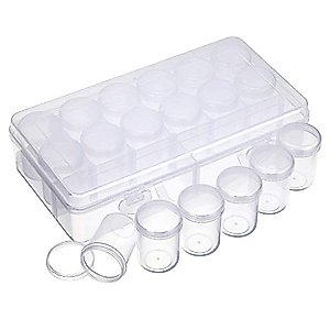 Hipiwe 18 Grids Diamond Painting Box Case - 5D Diamond Embroidery Kit Accessory Organizer,Plastic Jewelry Earring Beads Sewing Pills Storage Container