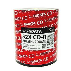500 Pack Ridata CD-R 52X 700MB 80Min Branded Logo Blank Media Recordable Disc