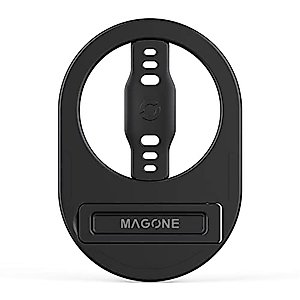 EWA The MagOne Plus Compatible with MagSafe Phone Grip Stand with Silicone Finger Strap, Removable Magnetic Holder Kickstand, Strong Magnets Stick to Metal, Only for iPhone 14, 13, 12 Pro/Max/Plus