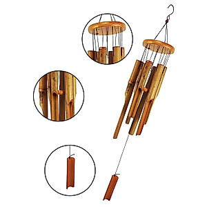 MUMTOP Bamboo Wind Chimes, Outdoor Wooden Wind Chime with Amazing Deep Tone for Garden, Patio, Home or Outdoor Decor