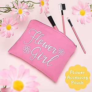 10 Pcs Flower Girl Proposal Gift Set, Flower Girl Box Flower Girl Necklace Sleeping Mask Makeup Pouch and 6 Pcs Flower Hair Ties Will You Be My Flower Girl Proposal Box for Bride Showers