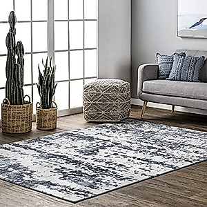 nuLOOM Ginny Contemporary Speckled Abstract Area Rug, 5' x 8', Blue