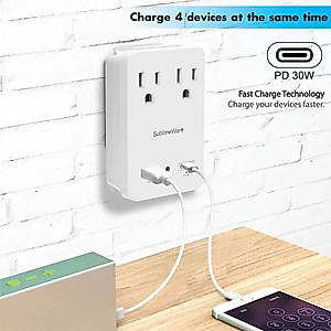 2000 W Travel Adapter Kit w/ 2 USB Ports & Outlets - International Power Adapter Plug Europe US UK Adaptor - 220-110V Adapter - Smart 2.4 A USB Electrical Charger Dual Voltage Device Sublimeware