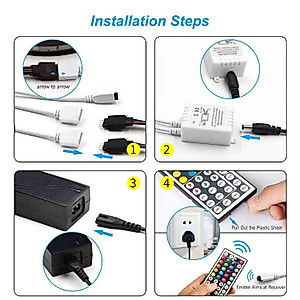 Led Strip Lights 32.8ft 10m Color Changing Non Waterproof LED String Lights with Remote and Power Supply for Home, Bedroom, Kitchen, Christmas