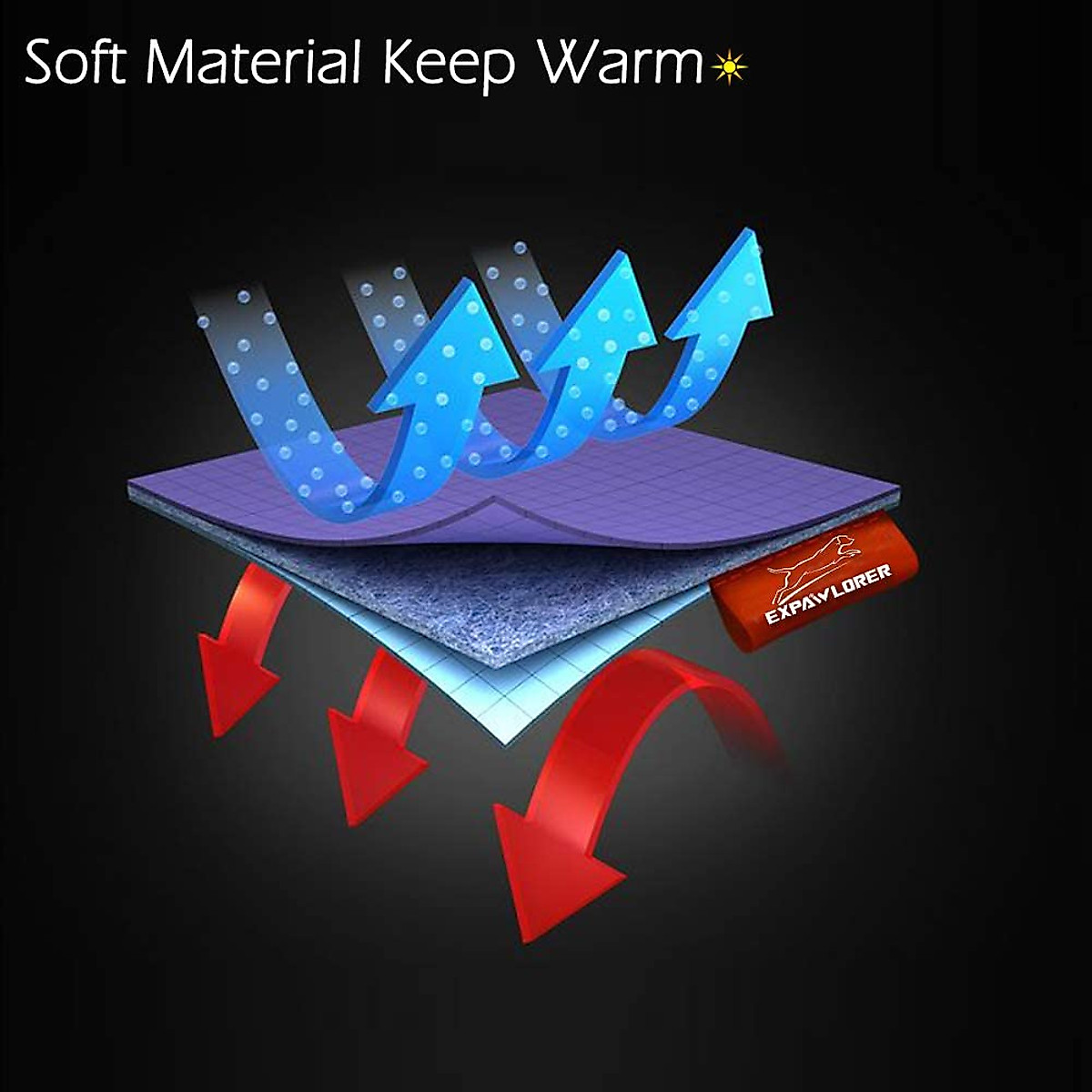 EXPAWLORER Dog Hoodie with Pocket, Polar Fleece Dog Sweatshirt Fall Cold Winter Sleeveless Sweater with Hood, Warm Cozy Pet Clothes for Small to Large Dogs Boys and Girls (Black, XXL)