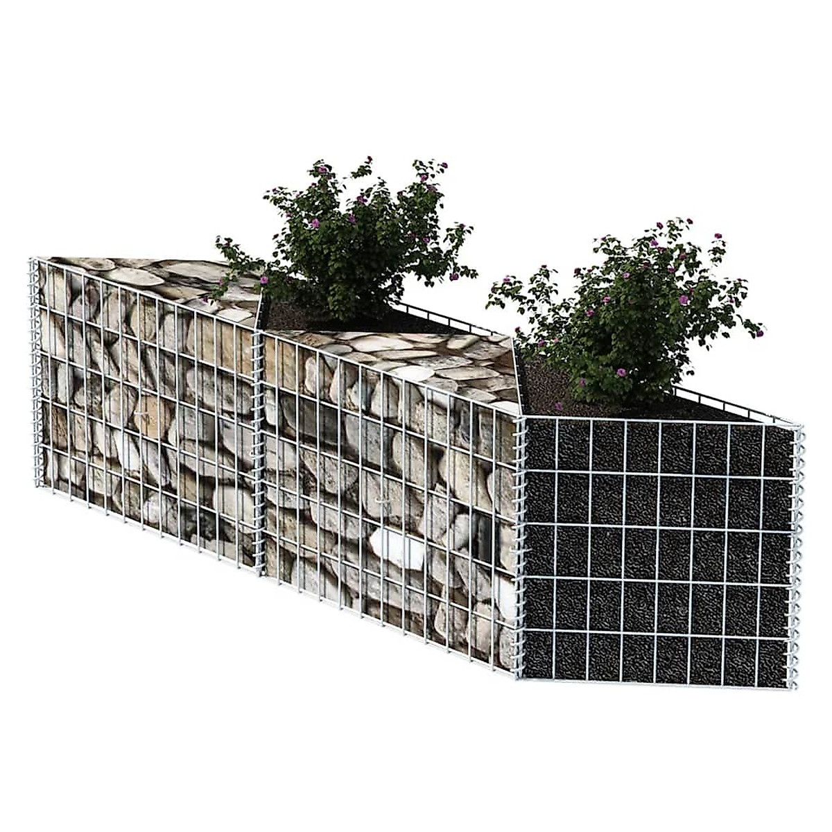 Gabion Basket,Garden Fence Border,Portable Fence,Privacy Fence,Fencing for Yard,Private Fence,Garden Fence for Dogs,for Deck,Patio,Backyard,Outdoor Pool,Porch, Galvanised Steel