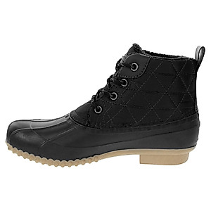 LONDON FOG Womens Winley Nylon Quilt Duck Boot black 7