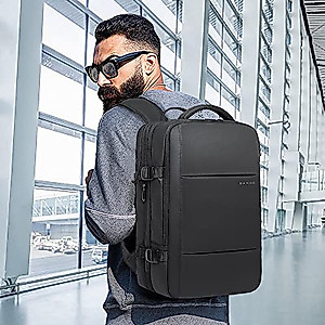 BANGE Travel Backpack, Carry On Backpack Durable Convertible Duffle Bag Fit for 17.3 Inch Laptop for Men and Women (35LBlack(with3 cubes), Mudiem)