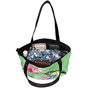 Women's Large Size Canvas Shoulder Bag Hobo Crossbody Handbag Casual Tote, animal flower bird
