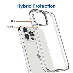 JETech Case for iPhone 13 Pro Max 6.7-Inch, Non-Yellowing Shockproof Phone Bumper Cover, Anti-Scratch Clear Back (Clear)
