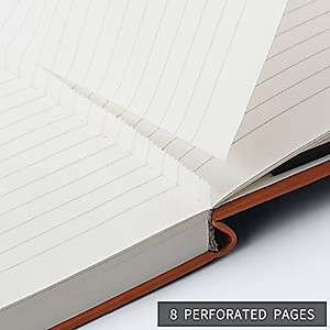 RETTACY Lined Journal Notebook - A5 Leather Thick Journal Writing Notebook with 192 Numbered Pages,Hardcover,100gsm Thick Paper 5.75'' × 8.38''