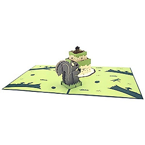 Ribbli Squirrel Cake Handmade 3D Pop Up Card,Greeting Card,Happy Birthday Card,Anniversary Card,For Him,Men,Dad,Husband,Boyfriend,Brother,Son,Kid,Friend,Any Occasion,with Envelope