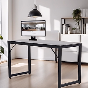 ENGERIO 55 Inch Large Computer Desk, Modern Gaming Desk Home Office Desk, Ergonomic Sturdy Corner Desk Study Writing Desk Workstation for Home 0ffice, Living Room, Study Room, Bedroom, Studio