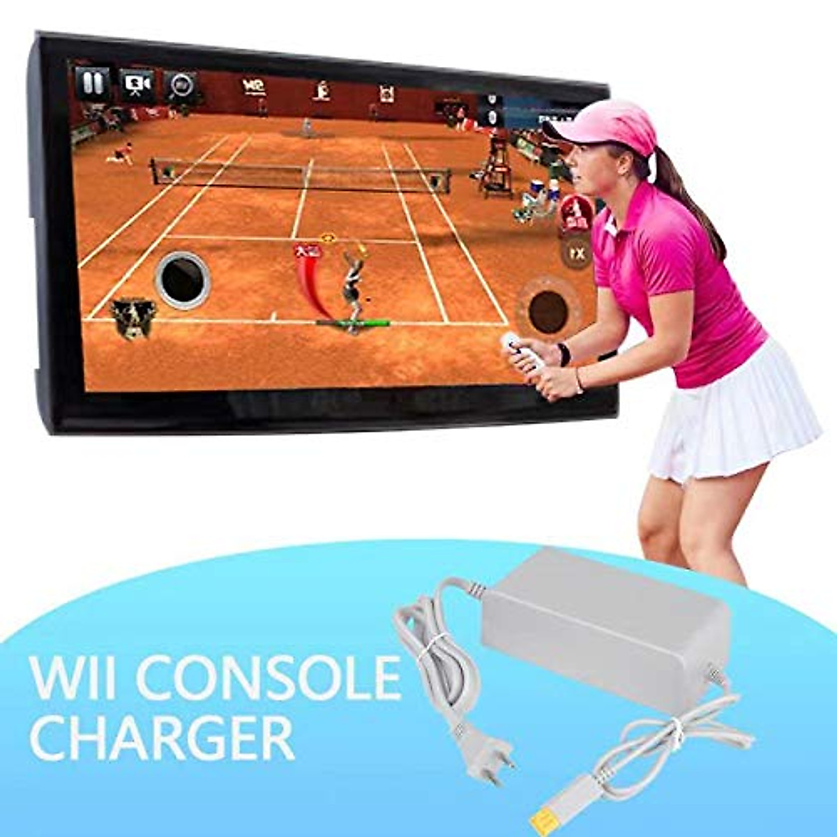 NeeKeons AC Power Supply Universal 100-240V Adapter Cord US Plug for Nintendo Wii U Console System