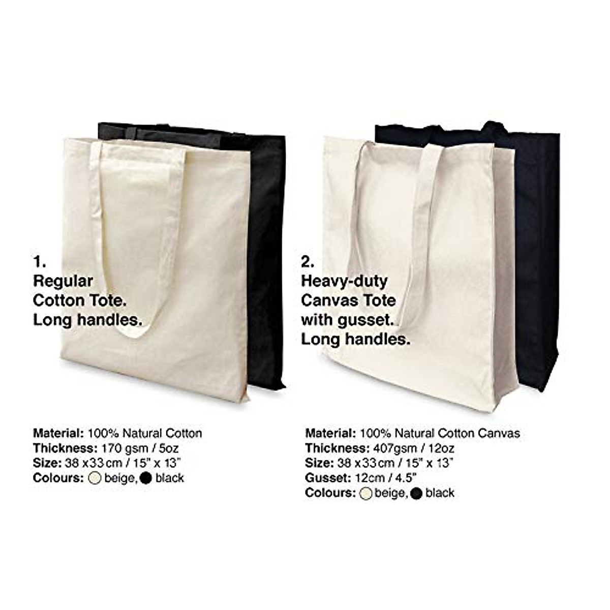 Andes Eco-Friendly Durable Flat-Bottom Canvas Tote with 2 Side Pockets - Handmade from 12 oz. 100% Cotton - Machine Washable - May The Force Be With You Always