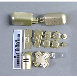 GGZone A B X Y L R D Pad Cross Button Full Button Set Replacement for Nintendo DS Lite NDSL Buttons Console (Gold)